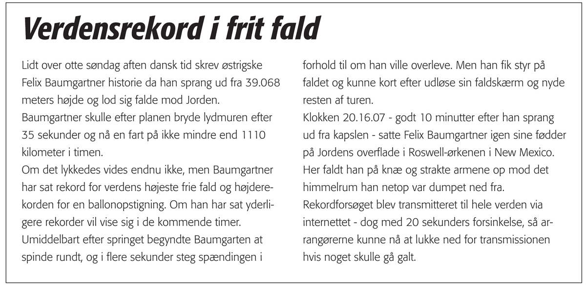 Rekord i frit fald